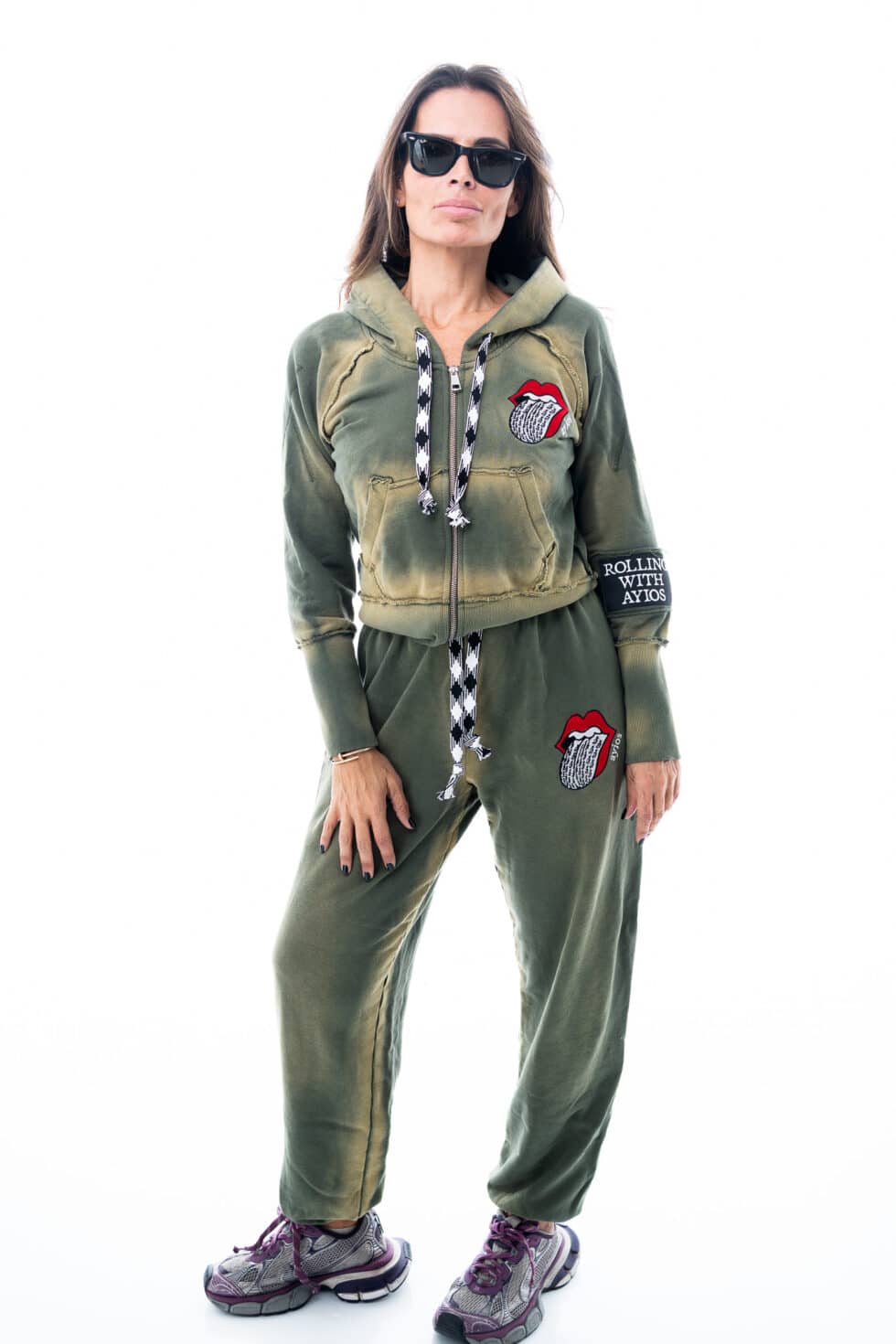 Rolling Stone Set Chaki (hoodie-pants) - ayios Athens | handcrafted clothes