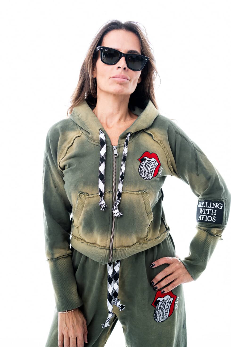 Rolling Stone Set Chaki (hoodie-pants) - ayios Athens | handcrafted clothes